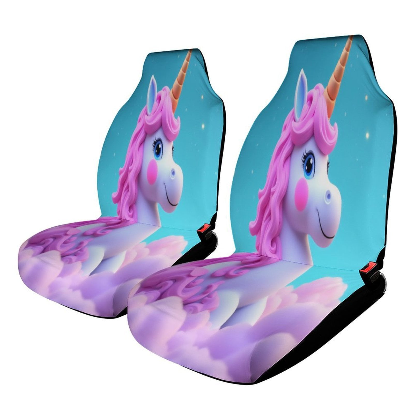 Cute Unicorn in Clouds Car Seat Cover Set Auto Front Bucket Cushion ...