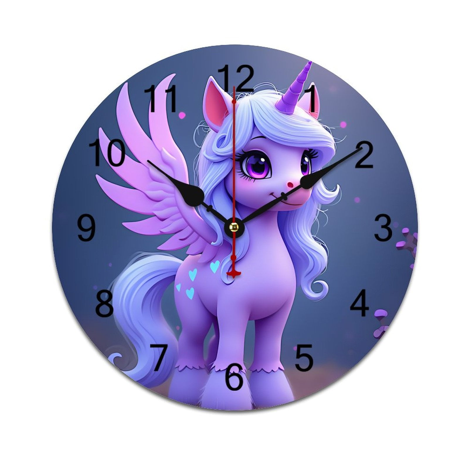 Cute Unicorn with Rainbow Word Saying Big Wall Clock Home Decor Art Watch Living Room Gift ...