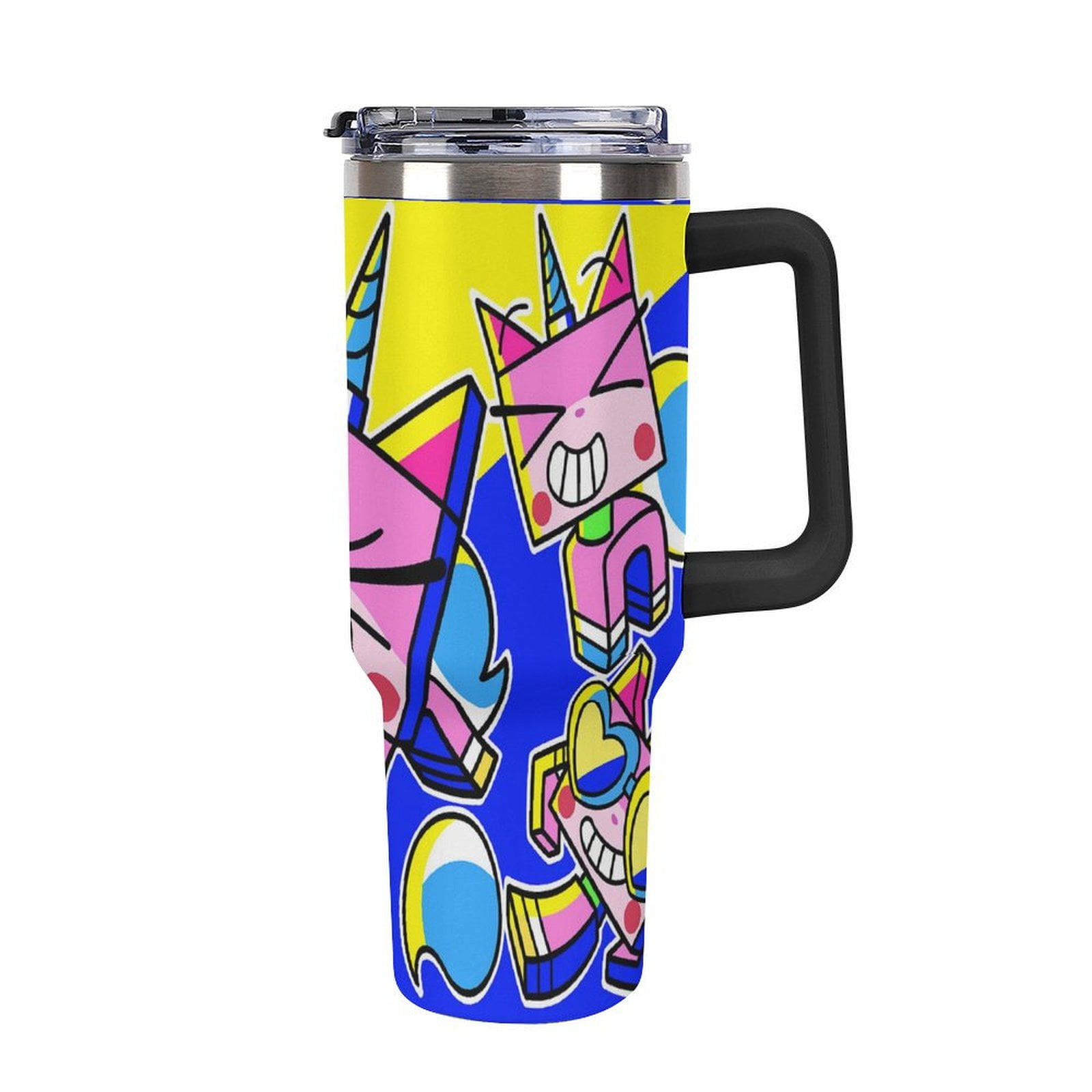 Cute Unikitty Car Cup Tumbler with Handle & Straw 40 Oz Cupholder Water ...