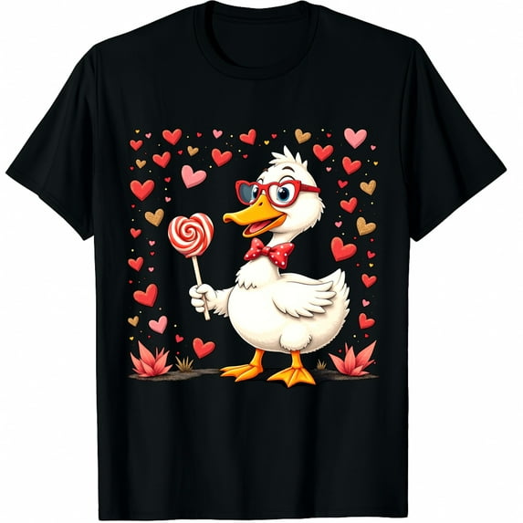 Cute Valentine Goose Coquette Funny Silly Goose Graphic Crew Neck Short ...