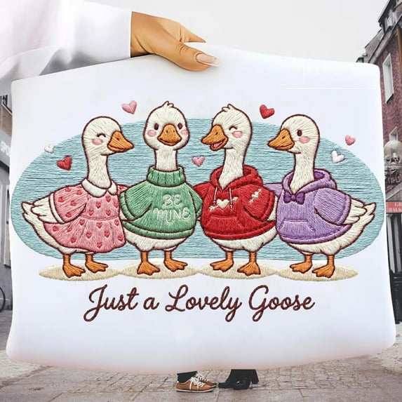Cute Valentine Goose Family Clipart • Silly Goose Valentines png • Knit ...