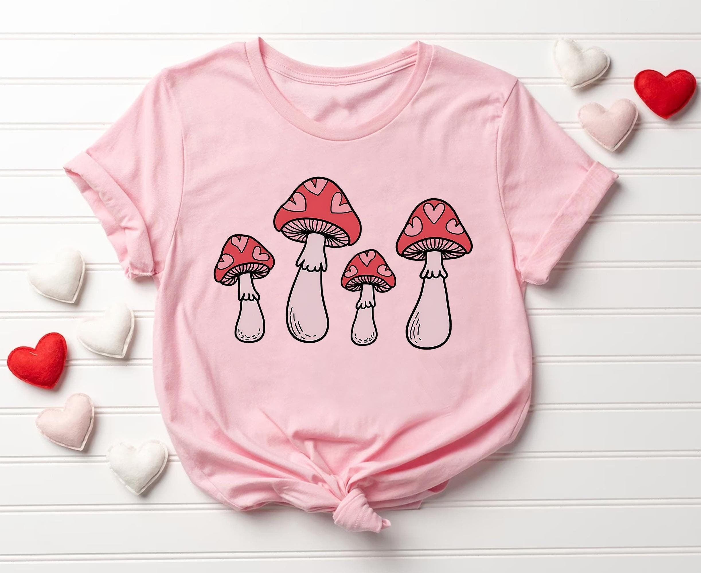 Cute Valentine Mushroom Lovers Cottagecore Valentine's Day Shirt ...
