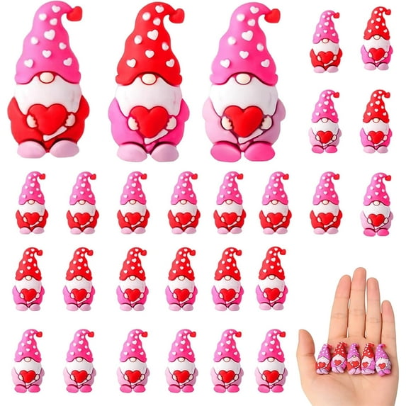 Cute Valentine's Day Heart Gnomes | Mini Figurines & Tabletop Decor for ...