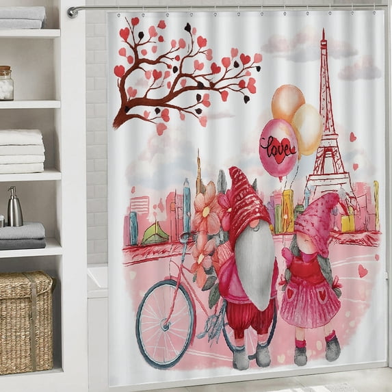 Cute Valentine's Day Shower Curtain Valentine Gnomes (2) waterproof ...