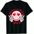 Cute Valentines Vibes Groovy Valentine Day Graphic Crew Neck Short ...