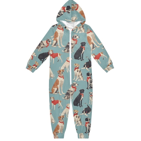 Cute Various Dog Pattern One Piece Pajamas Soft Jumpsuit Cozy Sleep and ...
