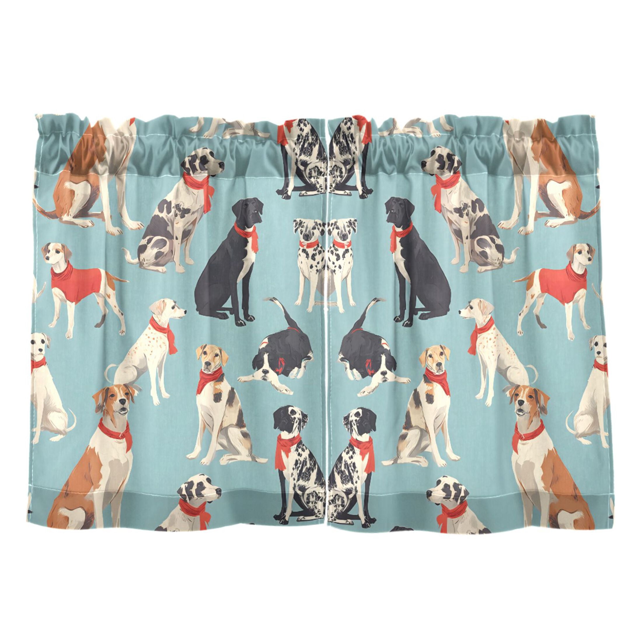 Cute Various Dog Pattern Tier Curtains Tier Kitchen Living Room Bedroom ...