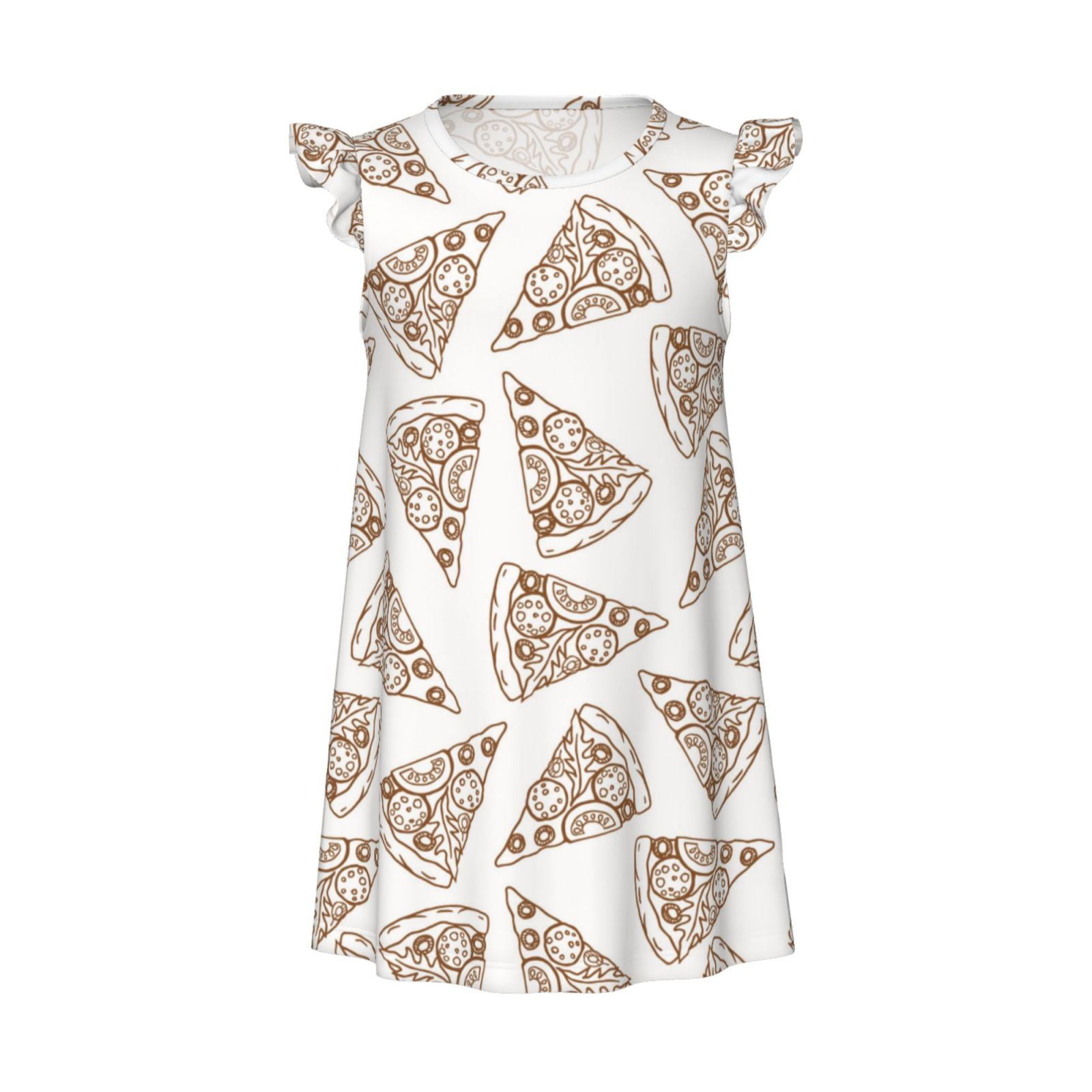 Cute Vegetable Pizza Girls Nightgowns, Short Sleeves Princess Dress ...