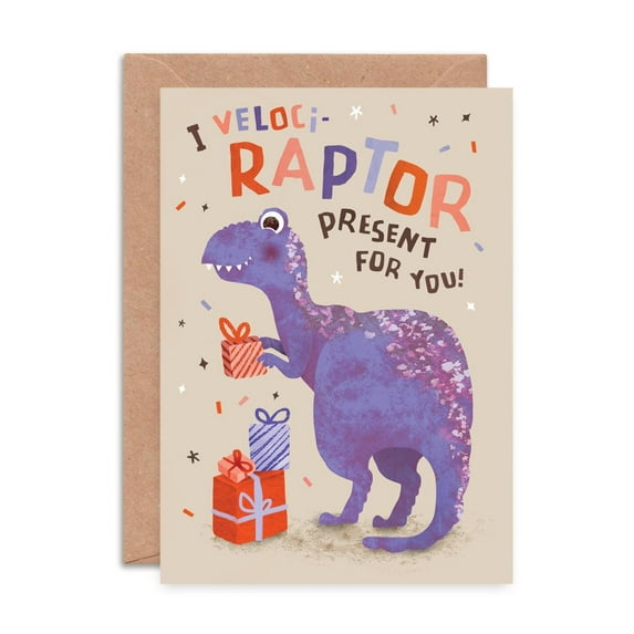 Cute Velociraptor Birthday Card – "I Veloci-Raptor Present for You ...