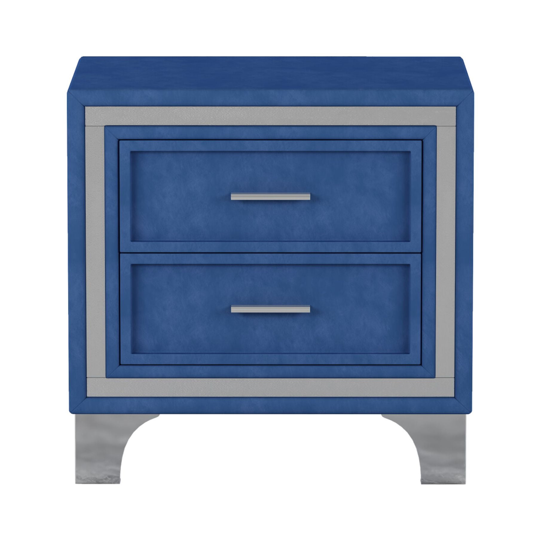 Cute Velvet Nightstand with 2 Drawers, Storage End Table with Metal ...
