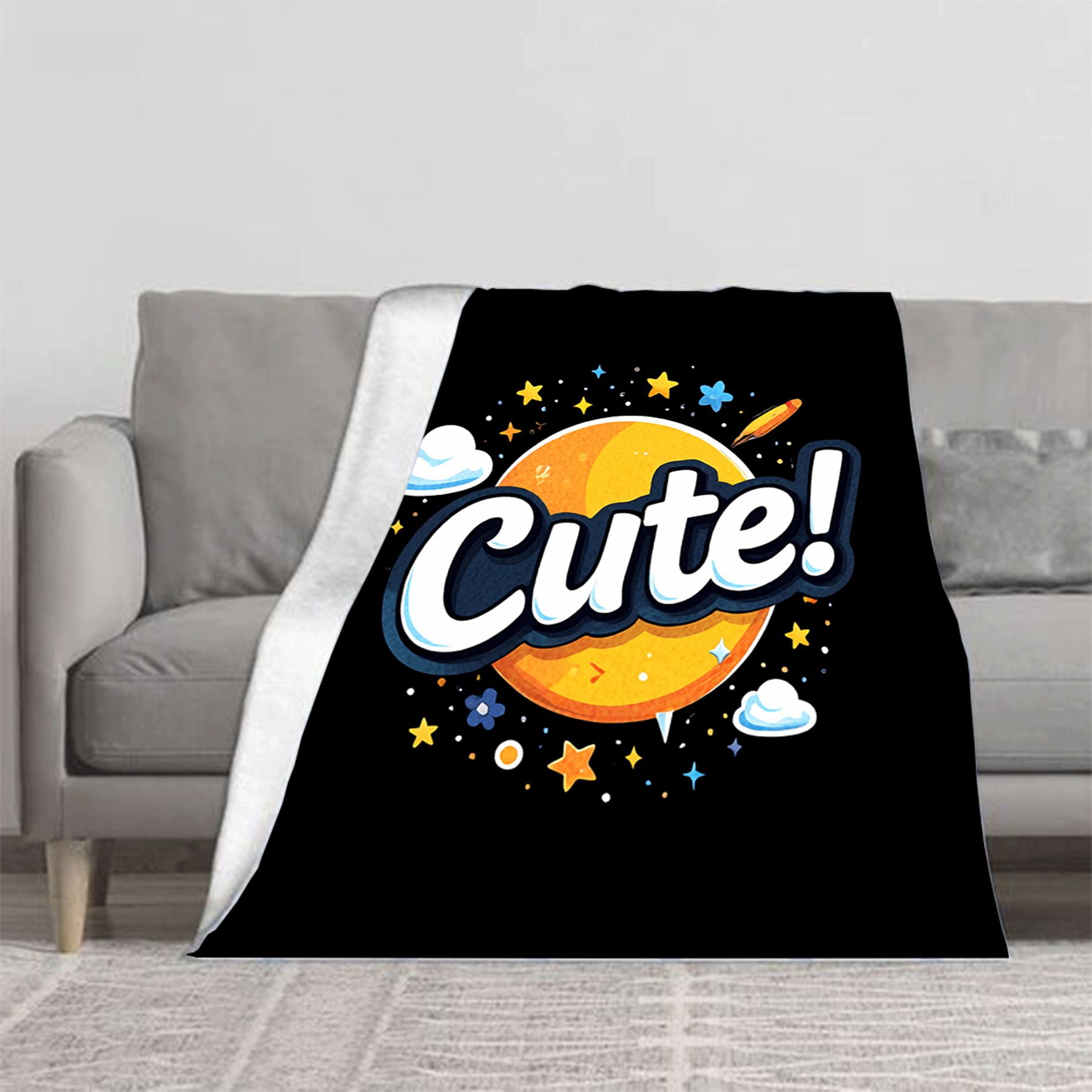 Cute Vibrant Flannel Blanket - Soft Warm and Cozy with Playful Sun ...