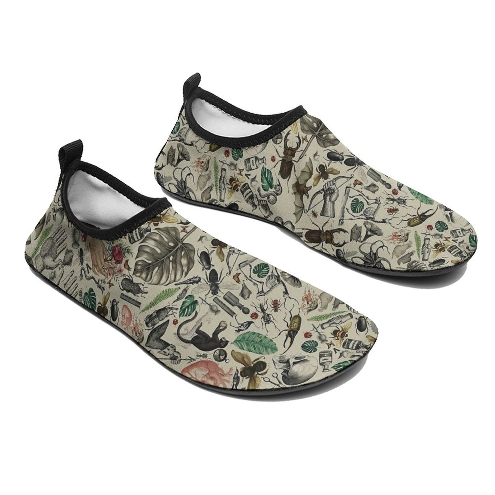 Cute Vintage Bug Pattern Water Shoes Beach Slip-on Shoes for Men Women ...