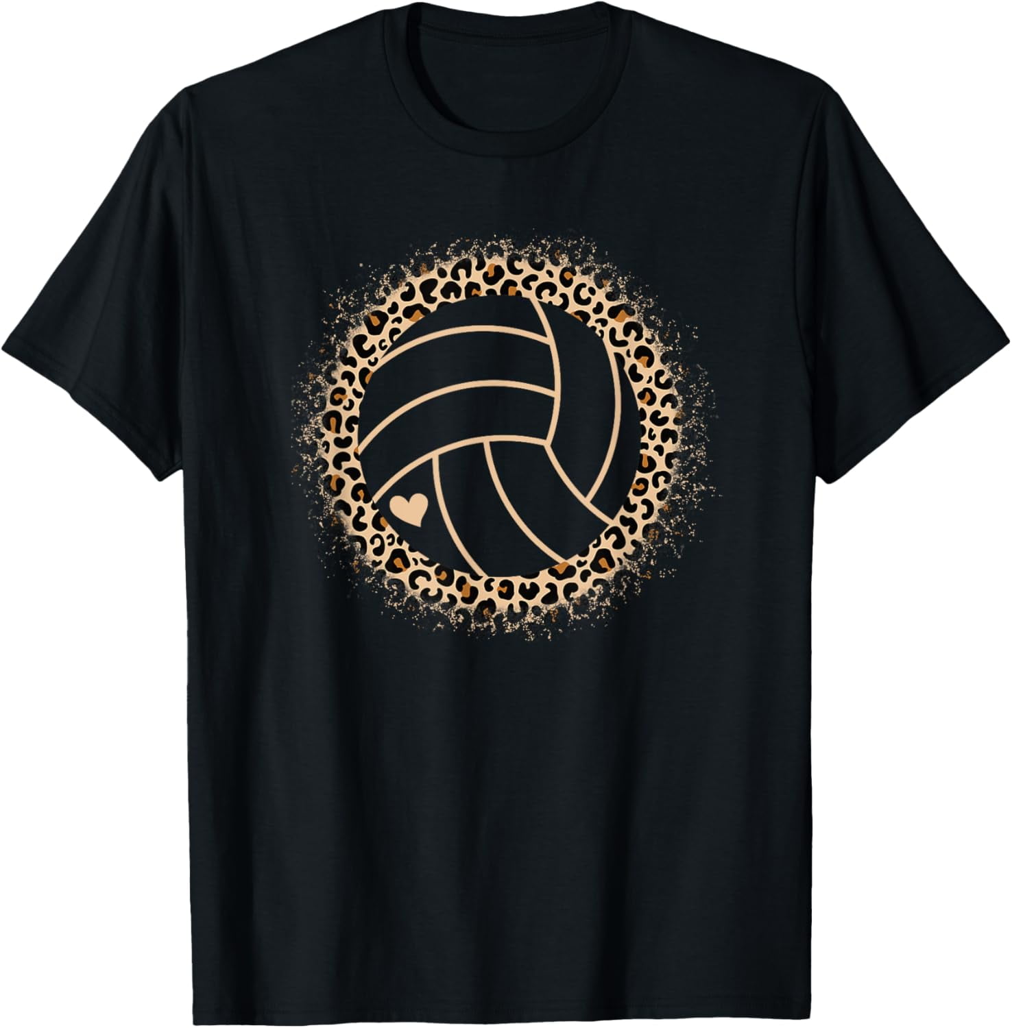Cute Volleyball Leopard Print Women Girls Volleyball Lover T-Shirt ...