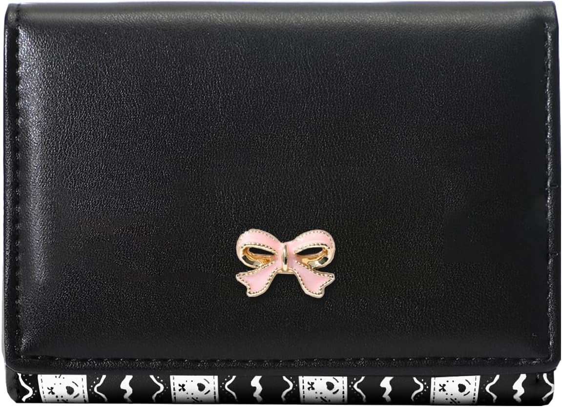 Cute Wallets Girls Bow Small Wallet Aesthetic with Card Slots ID Window ...