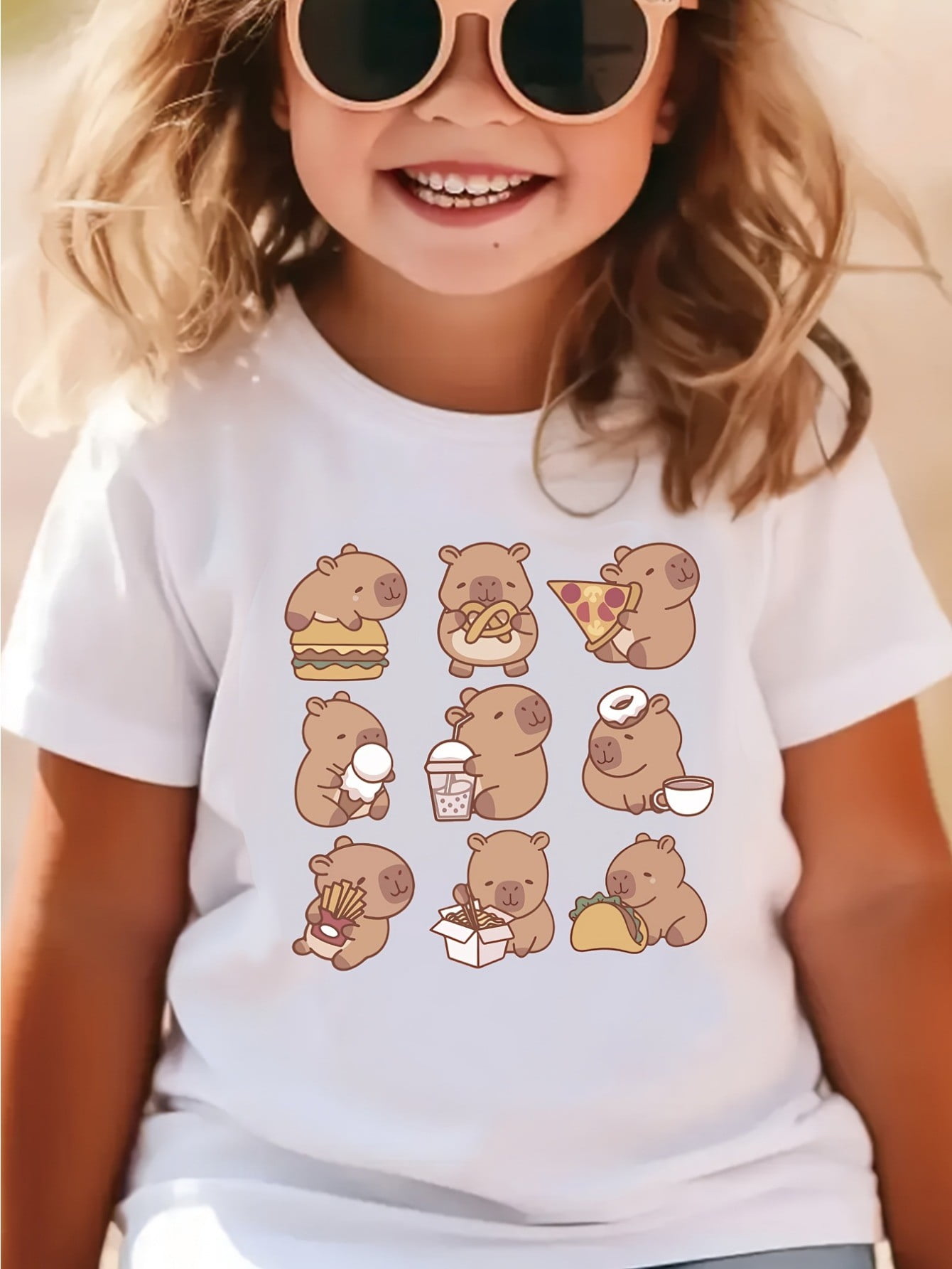 Cute Water Beaver 9-Grid Pattern Knit Tops - Cotton, Spring/Summer ...