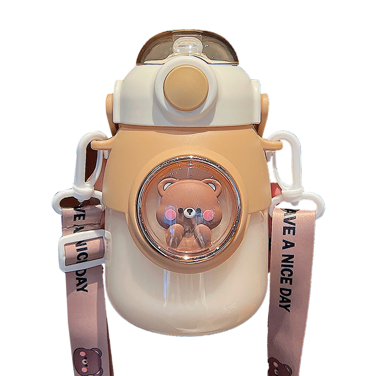 Cute Water Bottle with Straw 820ml Large Capacity Cartoon Girl Kettle Student Big Belly Cup for ...