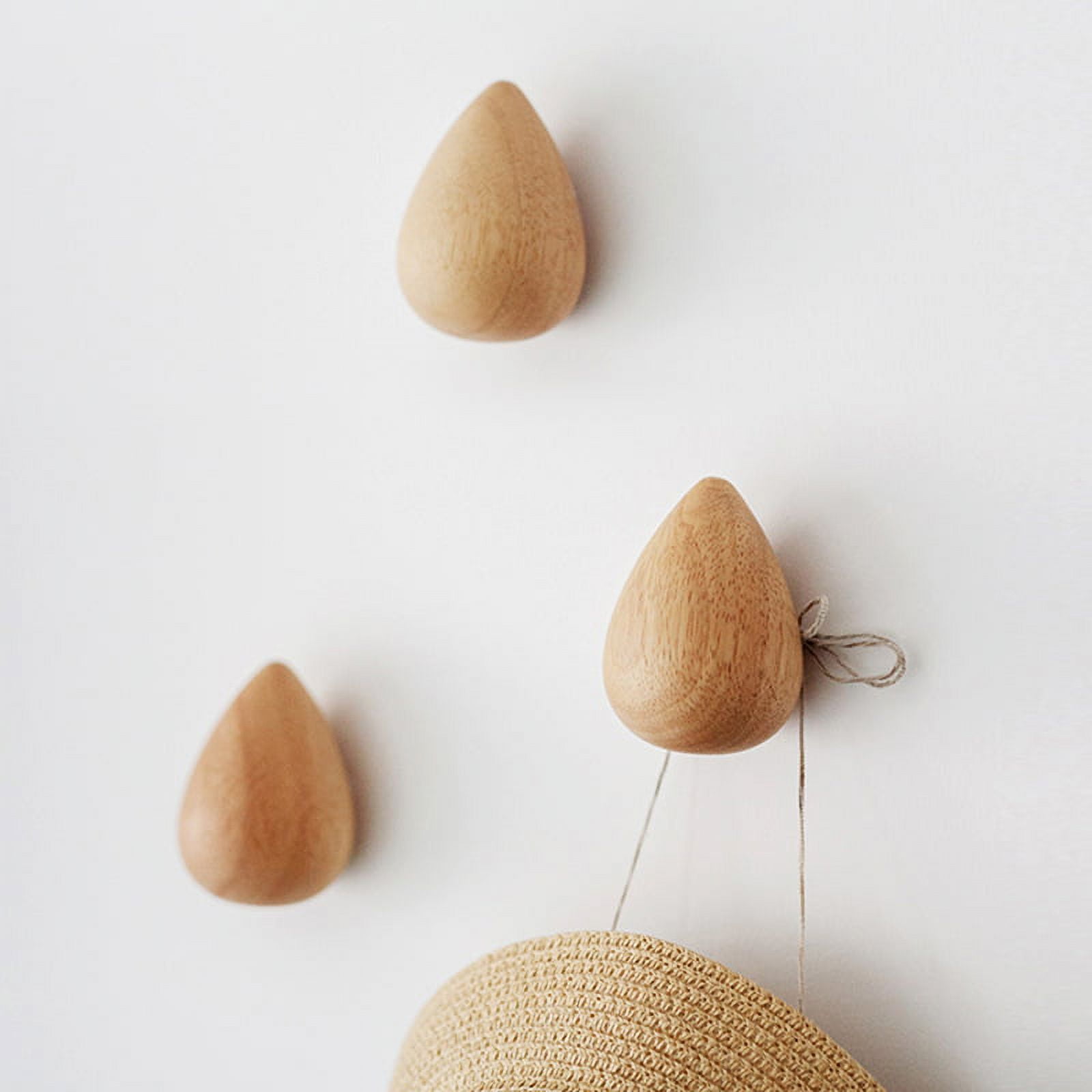 Cute Water Drop Shaped Wooden Hooks,Decorative Wooden Wall Hooks for ...