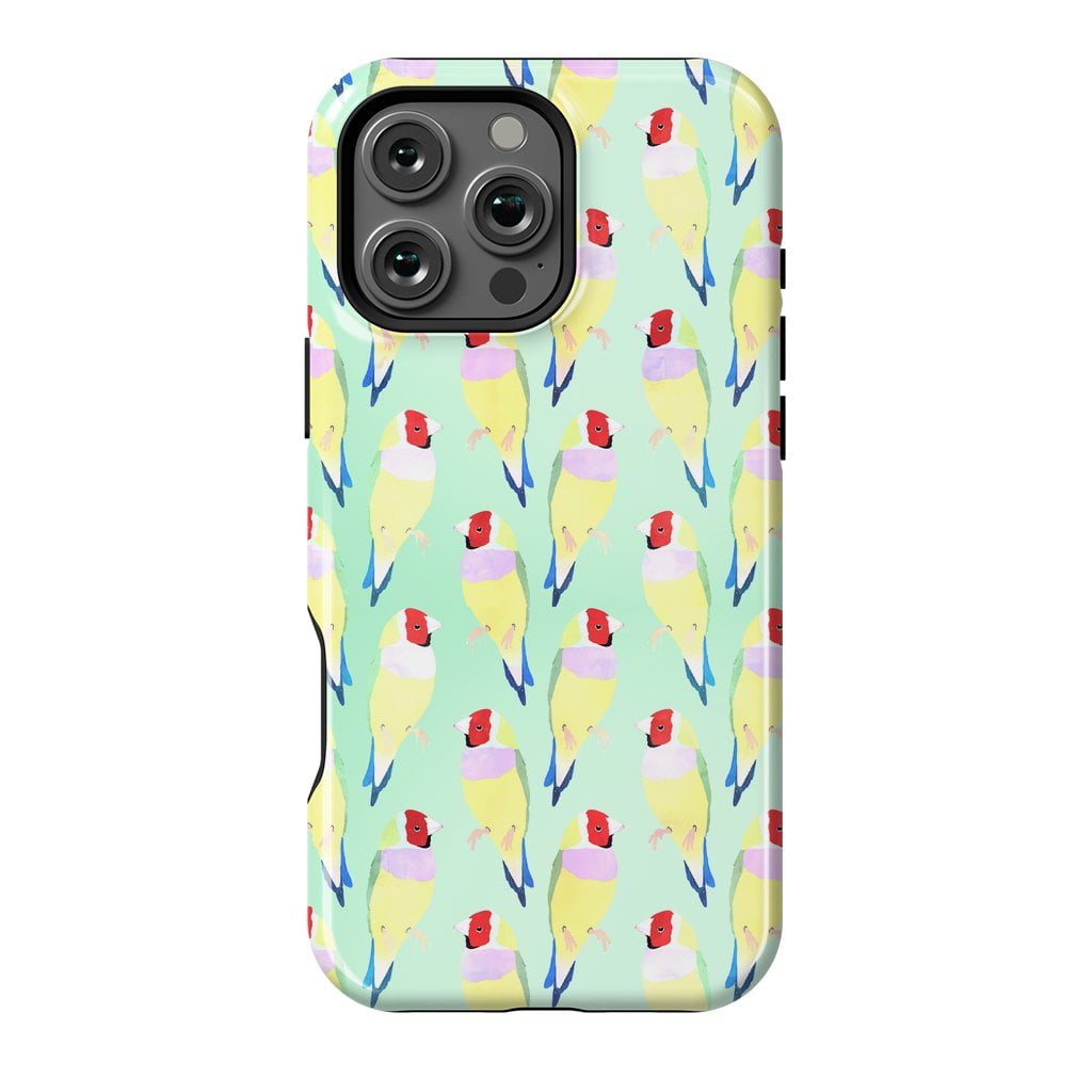Cute Watercolor Finch Bird Phone Case for iPhone 11 12 13 14 15 16 Pro ...