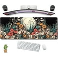 Cute Watercolor Floral Desk Pad Mouse Pad Full Moon Daisy Desk Mat XL ...