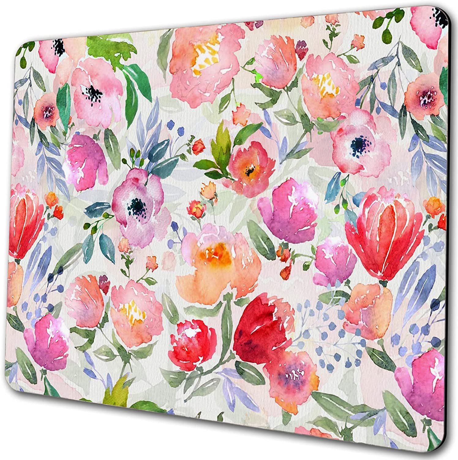 Cute Watercolor Floral Mouse Pad Flowers Decorative Boho Gaming ...