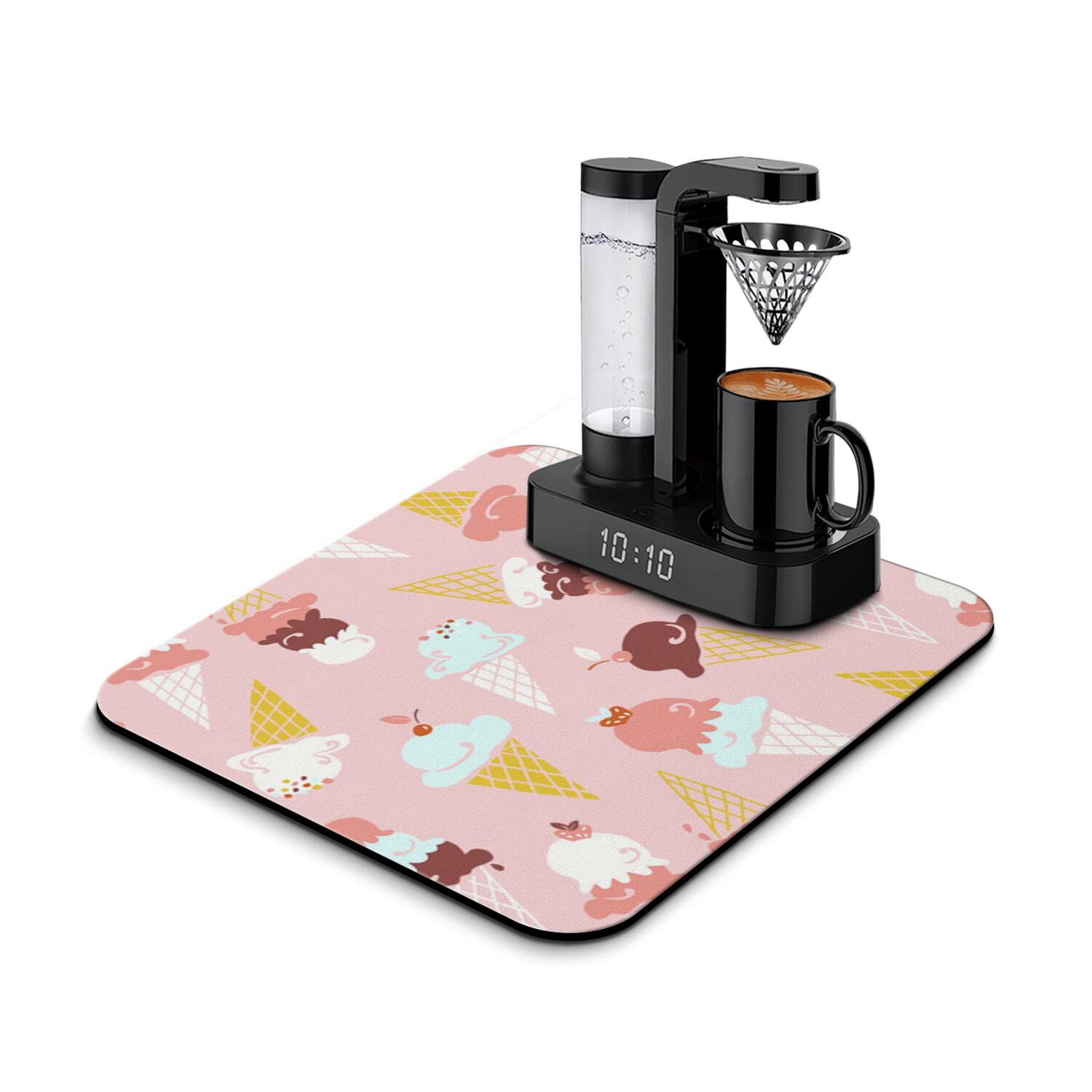 Cute Watercolor Ice Cream Coffee Mat - Hand Drawn Dessert Pattern ...