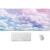 Cute Watercolor Pastel Sky Desk Mat, Cute Cloud Desk Mat, Cute Pink Sky ...