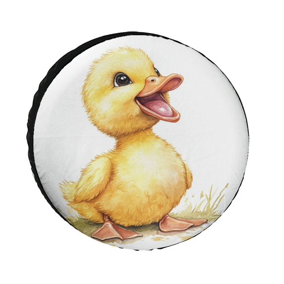Cute Watercolor Yellow Duck Heavy Duty Spare Tire Cover Funny Duck ...