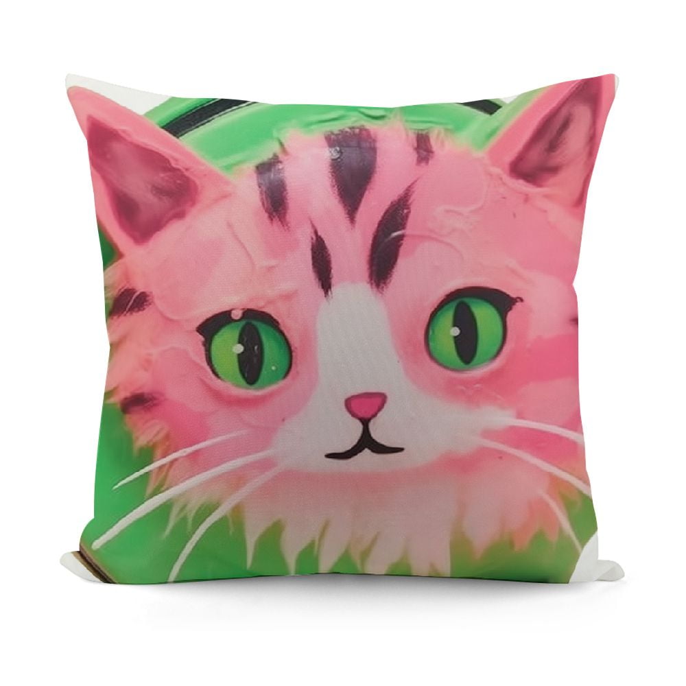 Cute Watermelon Cat Plush Pillow Kitten Stuffed Animal, Soft Kawaii Cat ...