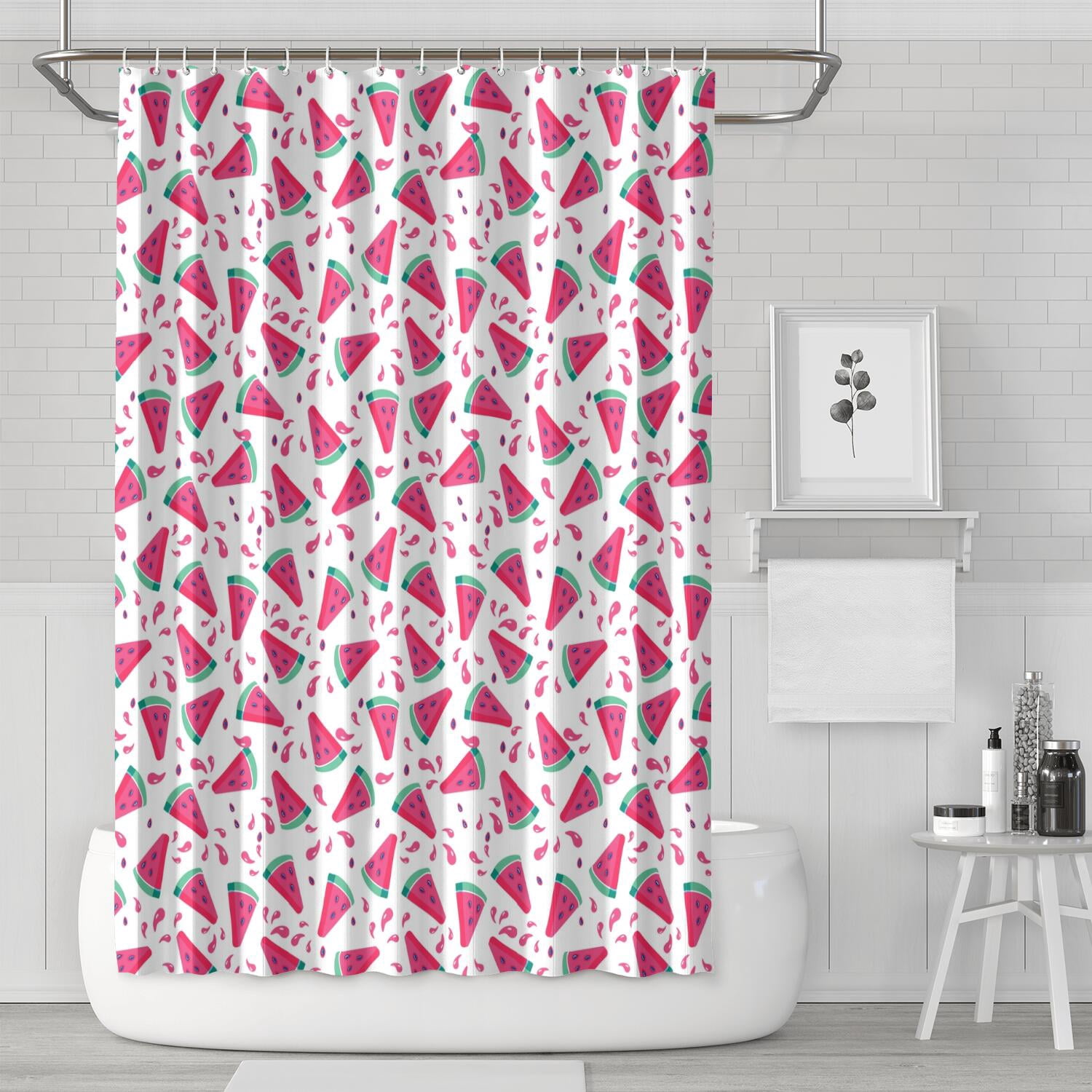 Cute Watermelon Lovers Shower Drape - Sunshine Aesthetic Print, Quick ...