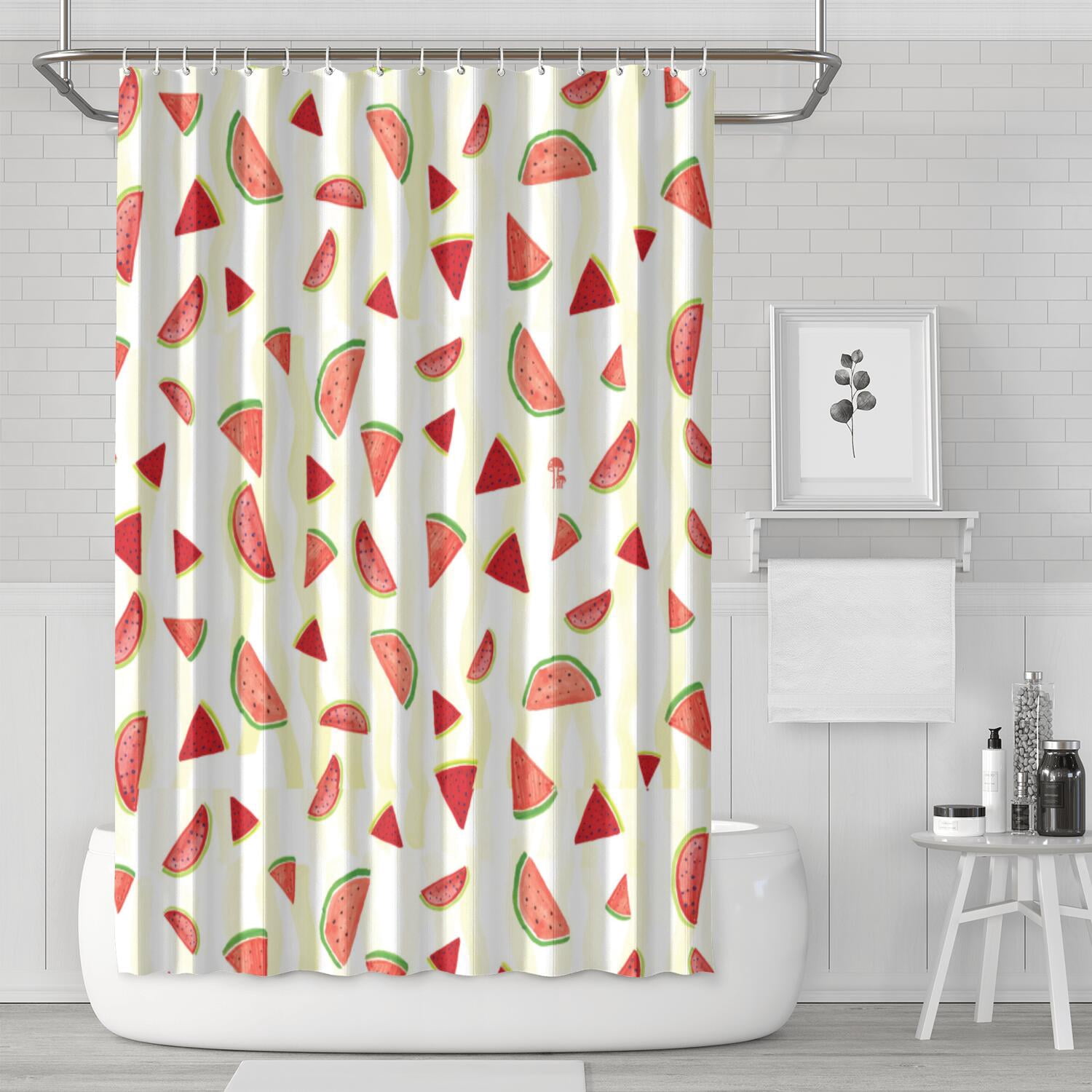 Cute Watermelon Lovers Shower Drape - Sunshine Aesthetic Print, Quick ...