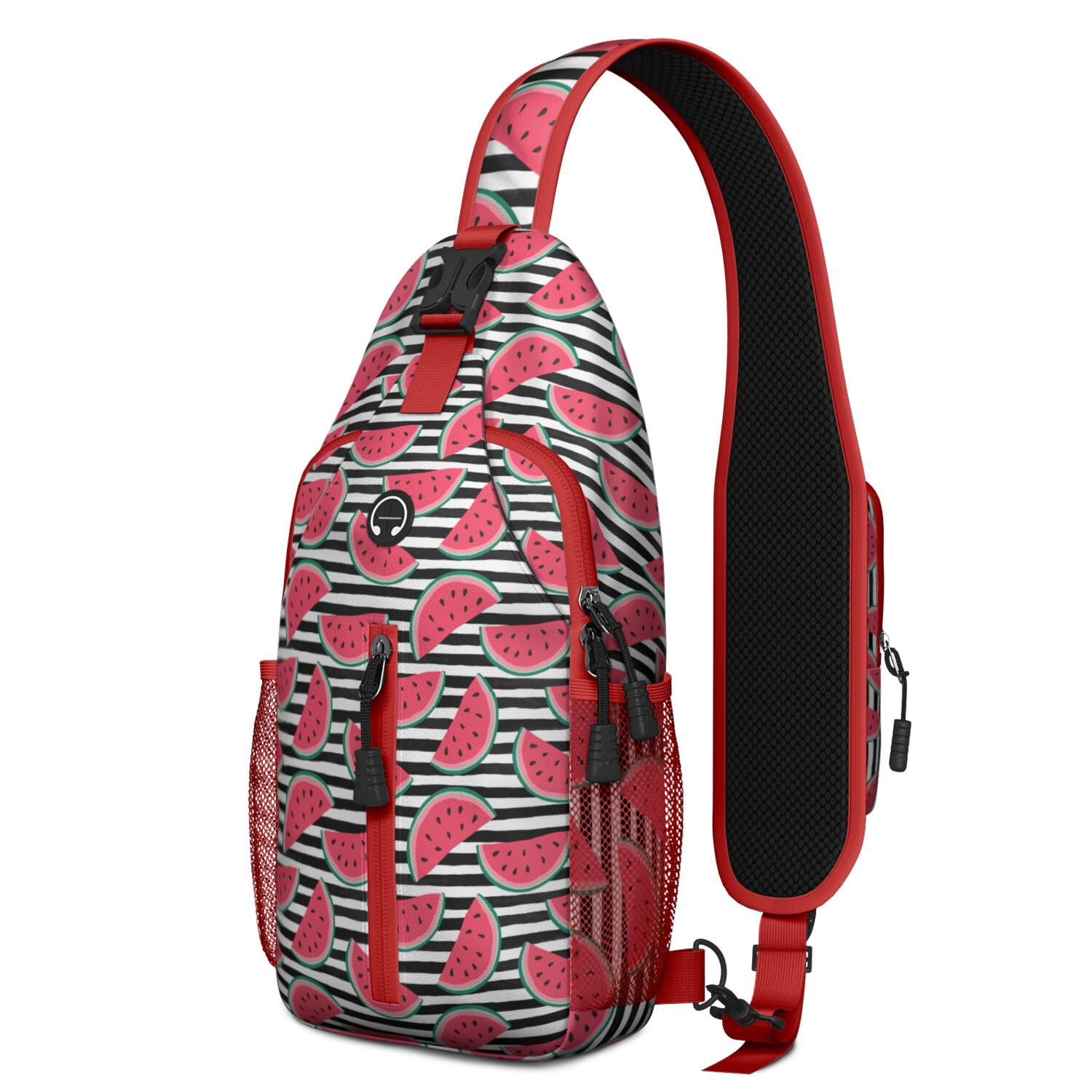 Cute Watermelon Print Sling Backpack, Summer Fruit Pattern Crossbody ...