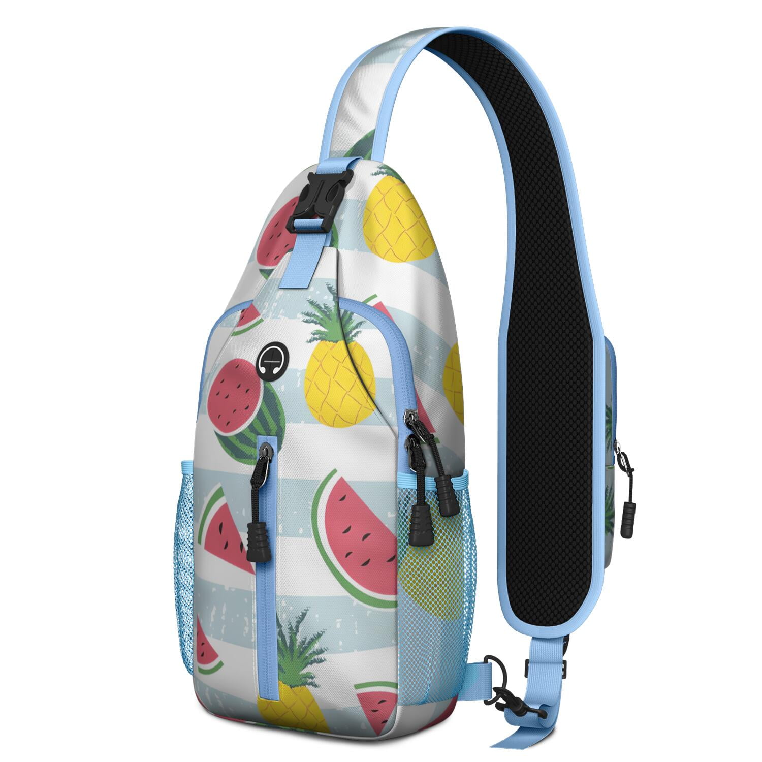 Cute Watermelon Print Sling Backpack, Summer Fruit Pattern Crossbody ...
