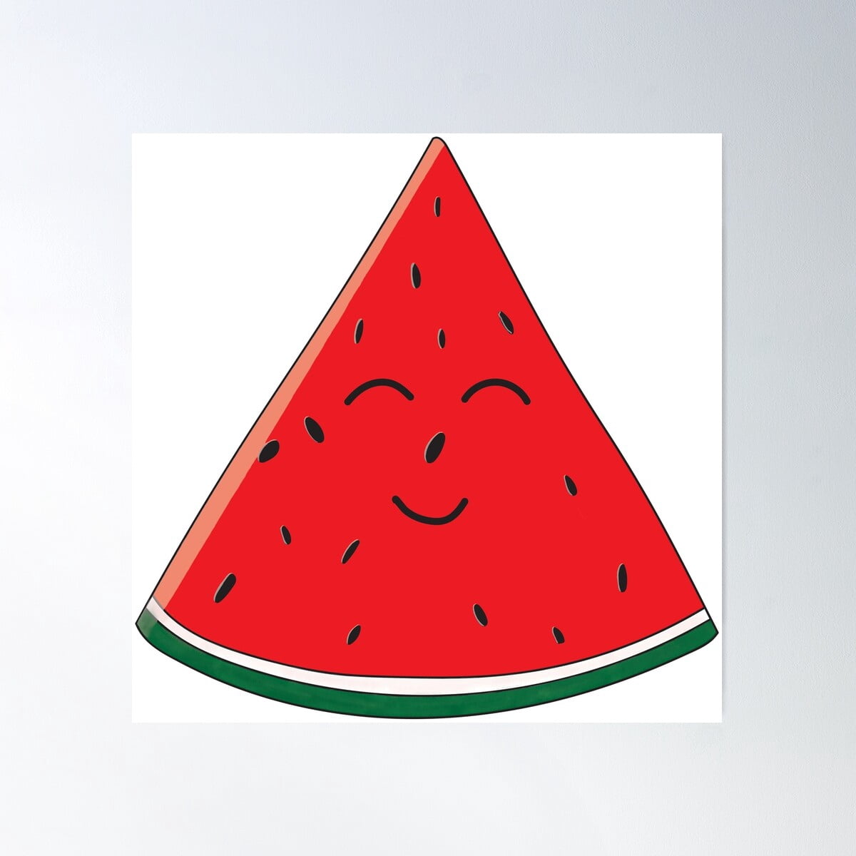 Cute Watermelon With Face 7. Poster Wall Art, Modern Wall Decor For ...
