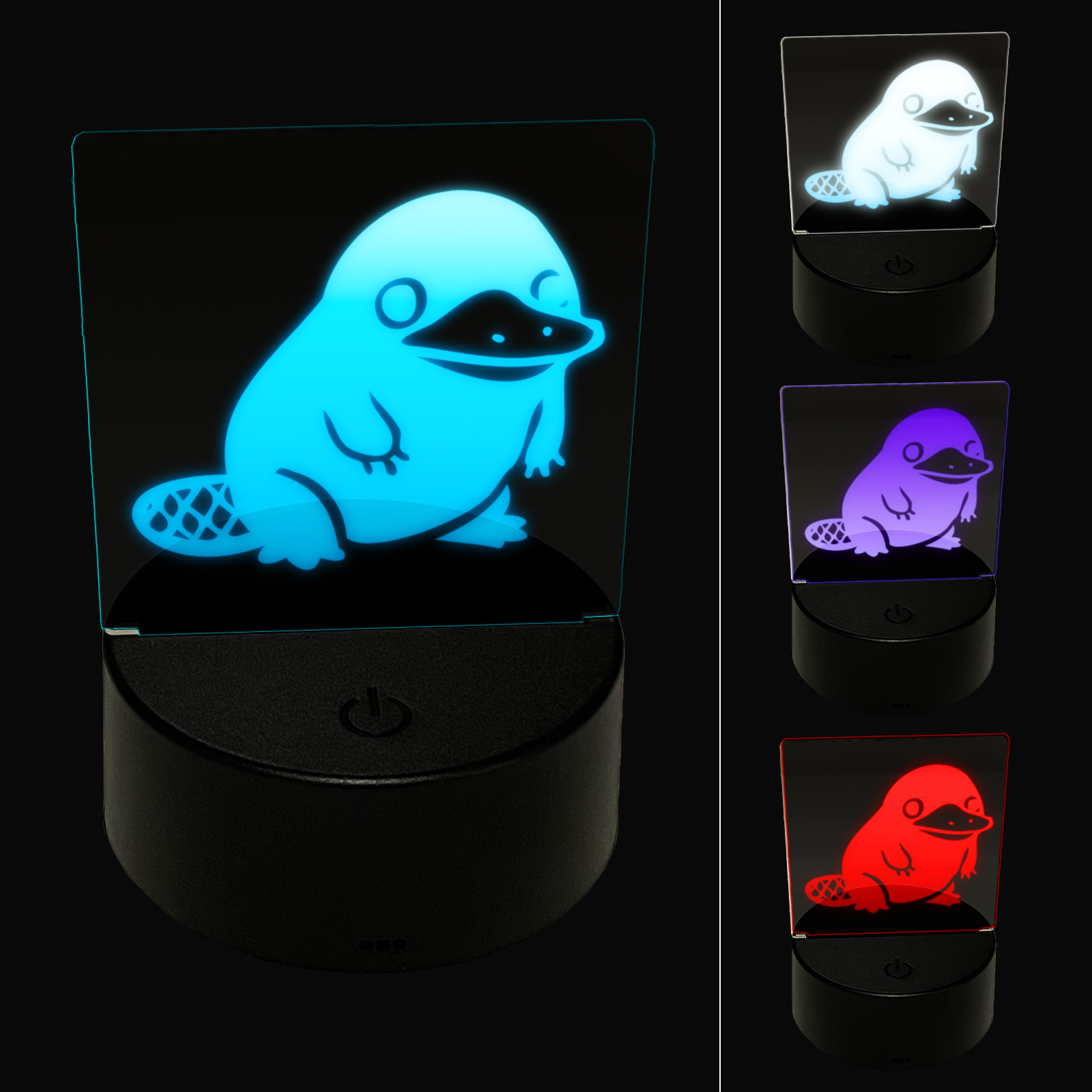 Cute Weird Duck Billed Platypus LED Night Light Sign 3D Illusion Desk ...