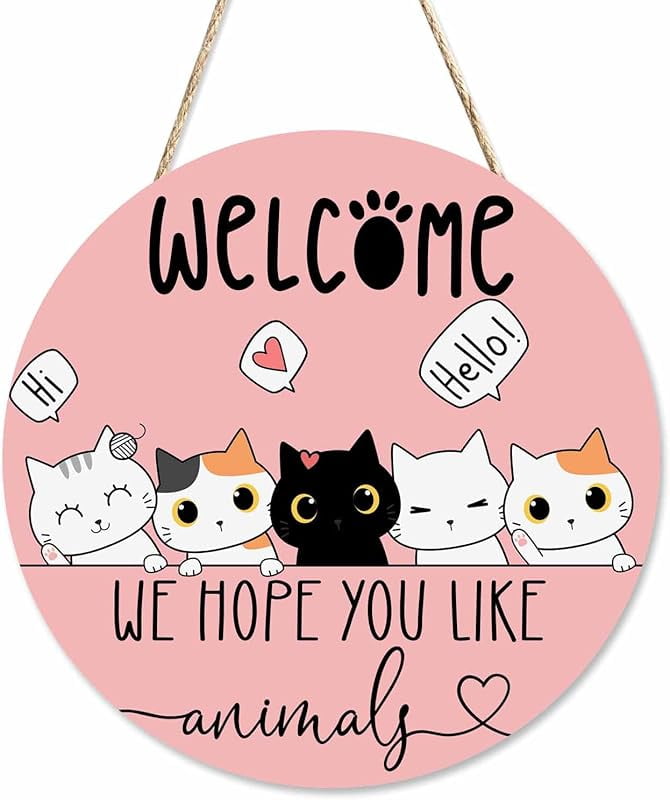 Cute Welcome Sign for Front Door We Hope You Like Dogs 12x12 in Hanging ...