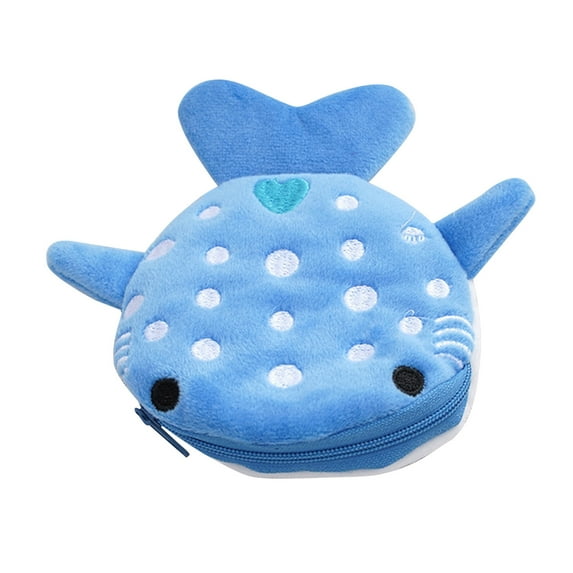 Cute Whale Coin Purse Soft Plush Shape Wallet for Women for Storing ...