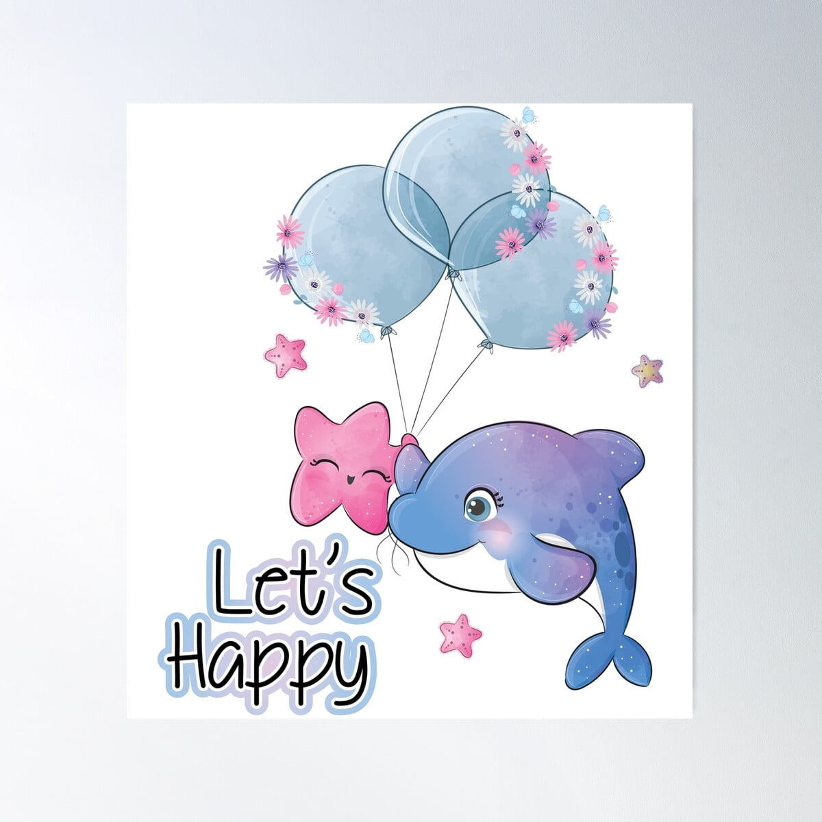 Cute Whale Holding Balloon, Cartoon Whale Holding Balloon, Whale With ...