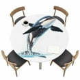 Cute Whale Round Fitted Tablecloth with Elastic Edge Watercolor Killer ...