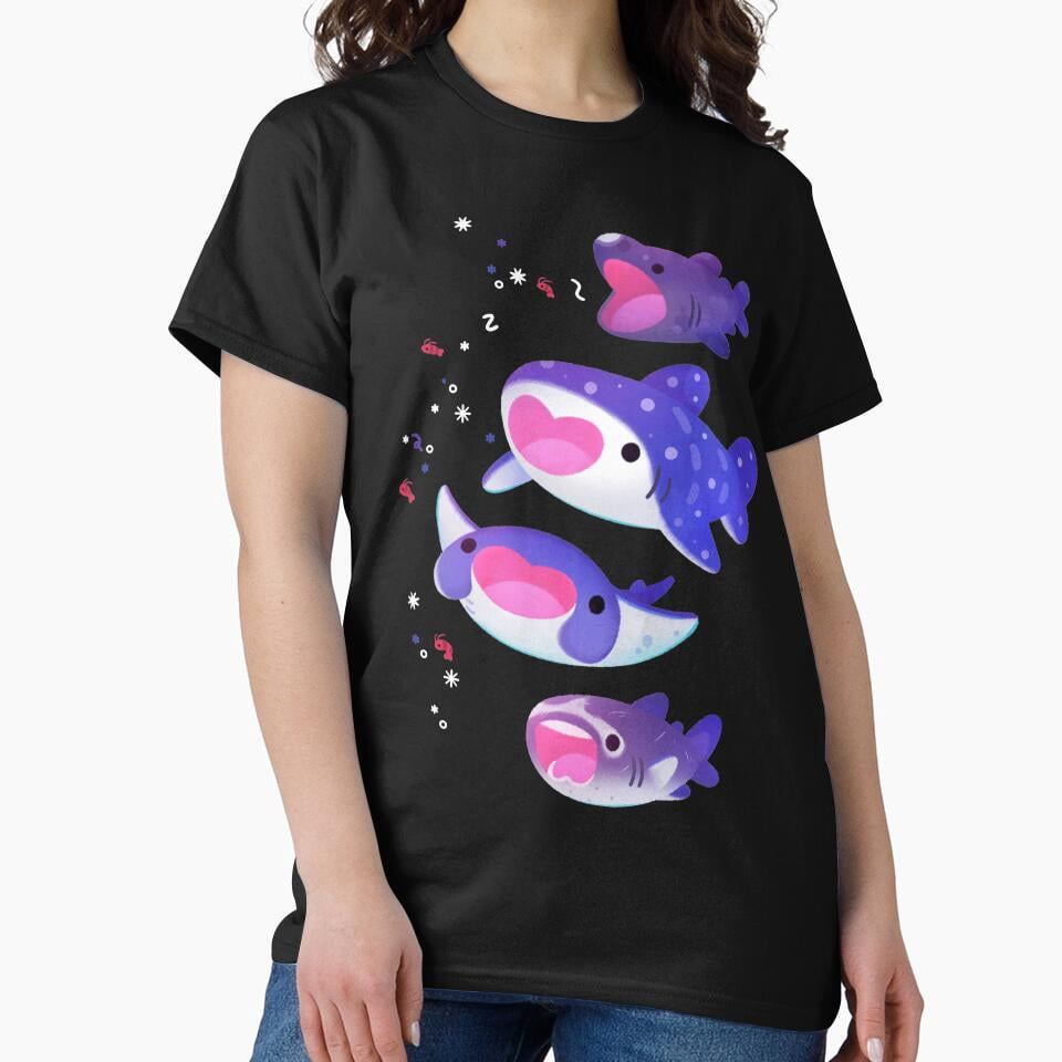 Cute Whale Shark Manta Ray Fish Ocean Life Kawaii T-Shirt H453, for ...