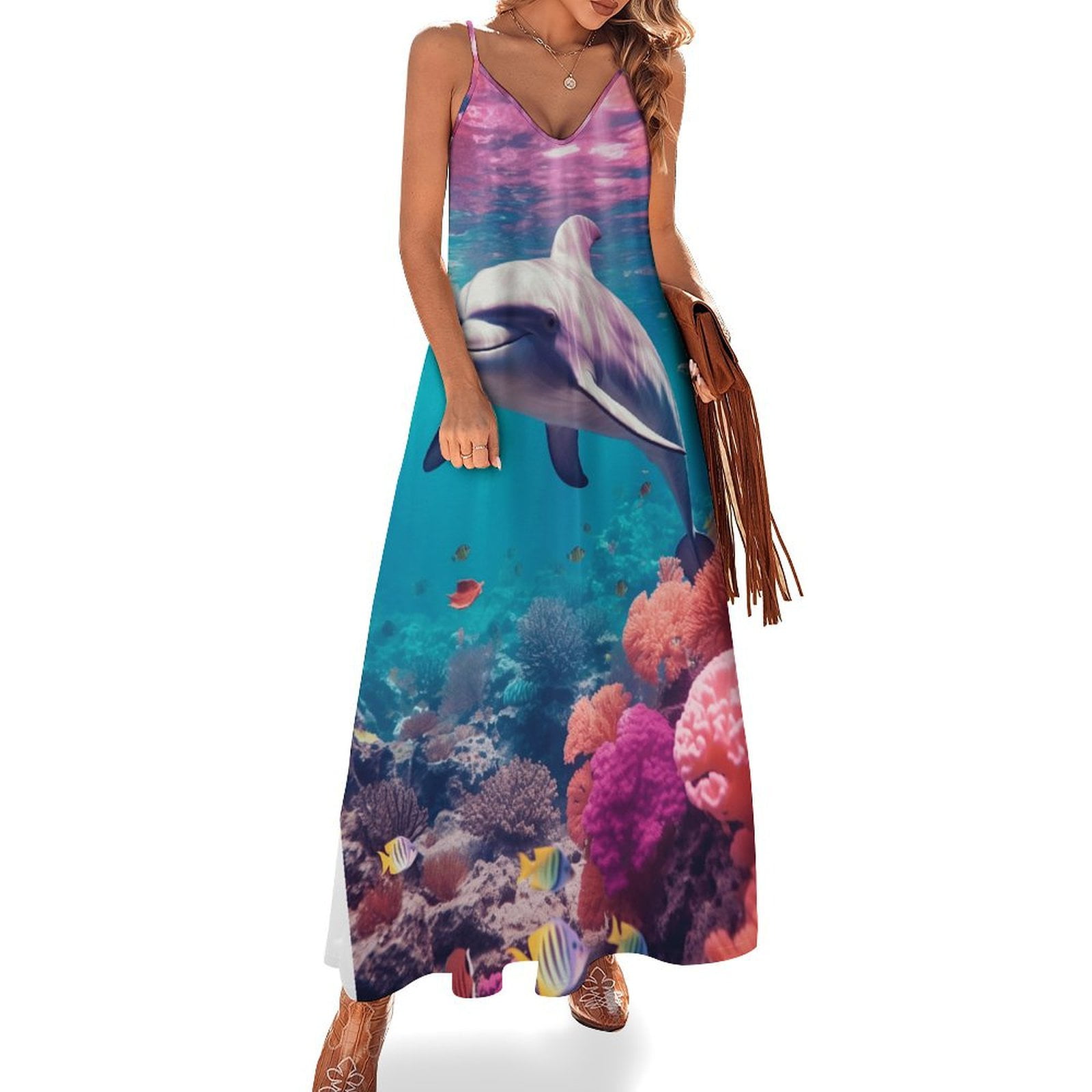 Cute Whale Sleeveless Dress Evening Dresses Luxury Dresses Summer Dress ...