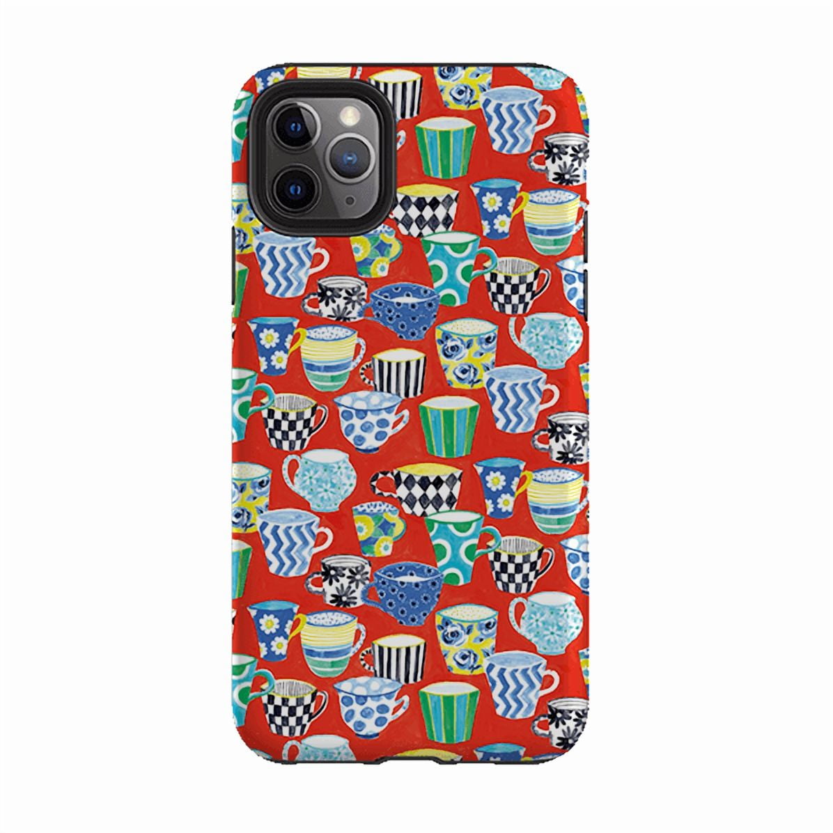 Cute Whimsical Coffee Break Morning Artwork iPhone Case 17 16 15 14 13 ...