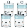 Cute White Bear with Bowknots Translucent Plastic Cans Storage ...
