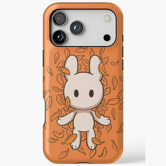 Cute White Bunny Rabbit with Autumn Leaves iPhone 11 through 17 Pro Max ...