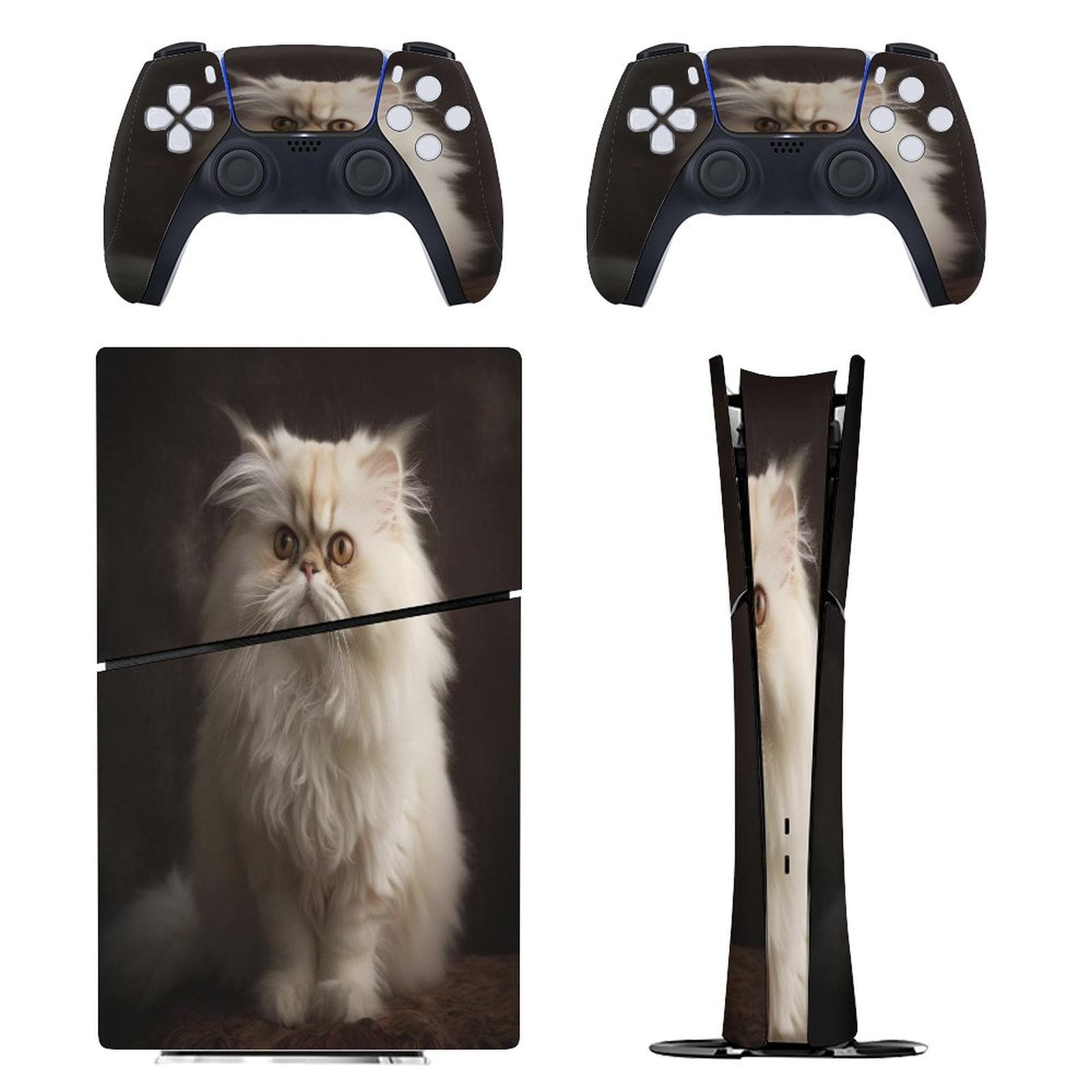 Cute White Cat PS5/PS5 Slim Digital Disc Skin Sticker For Console And ...