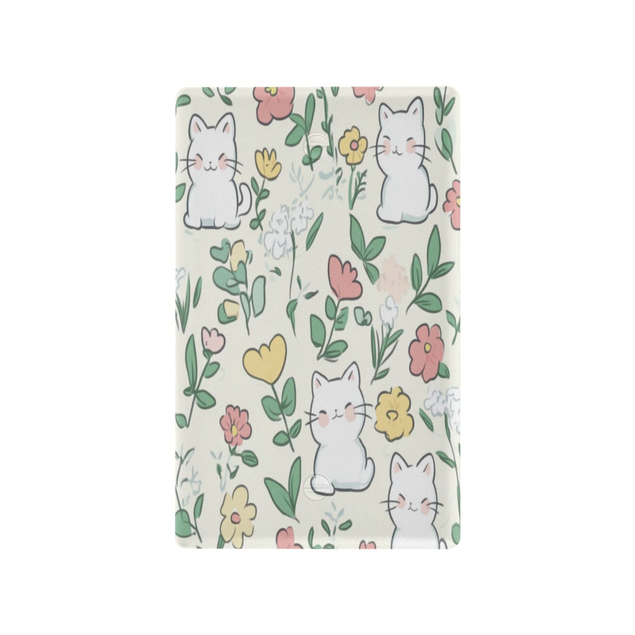 Cute White Cat Pattern Light Switch Cover Switch Plate Outlet Cover ...