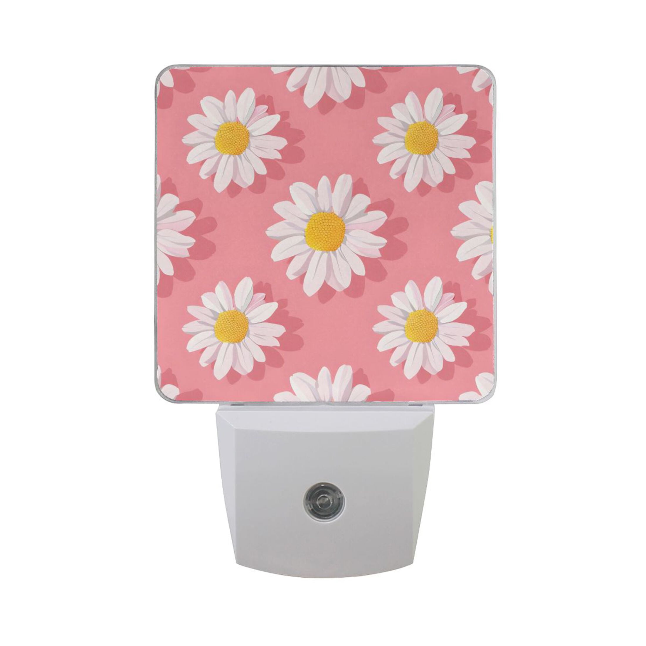 Cute White Daisy Night Light 2 Pack LED Nightlight Plug into Wall Dusk ...