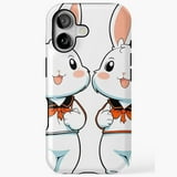Cute White Rabbit Adorable Bunny Art iPhone Case 17 to 11 Pro Max ...