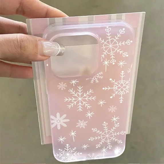 Cute Winter Christmas Snowflakes Fluttering Phone Case For iPhone 17 16 ...