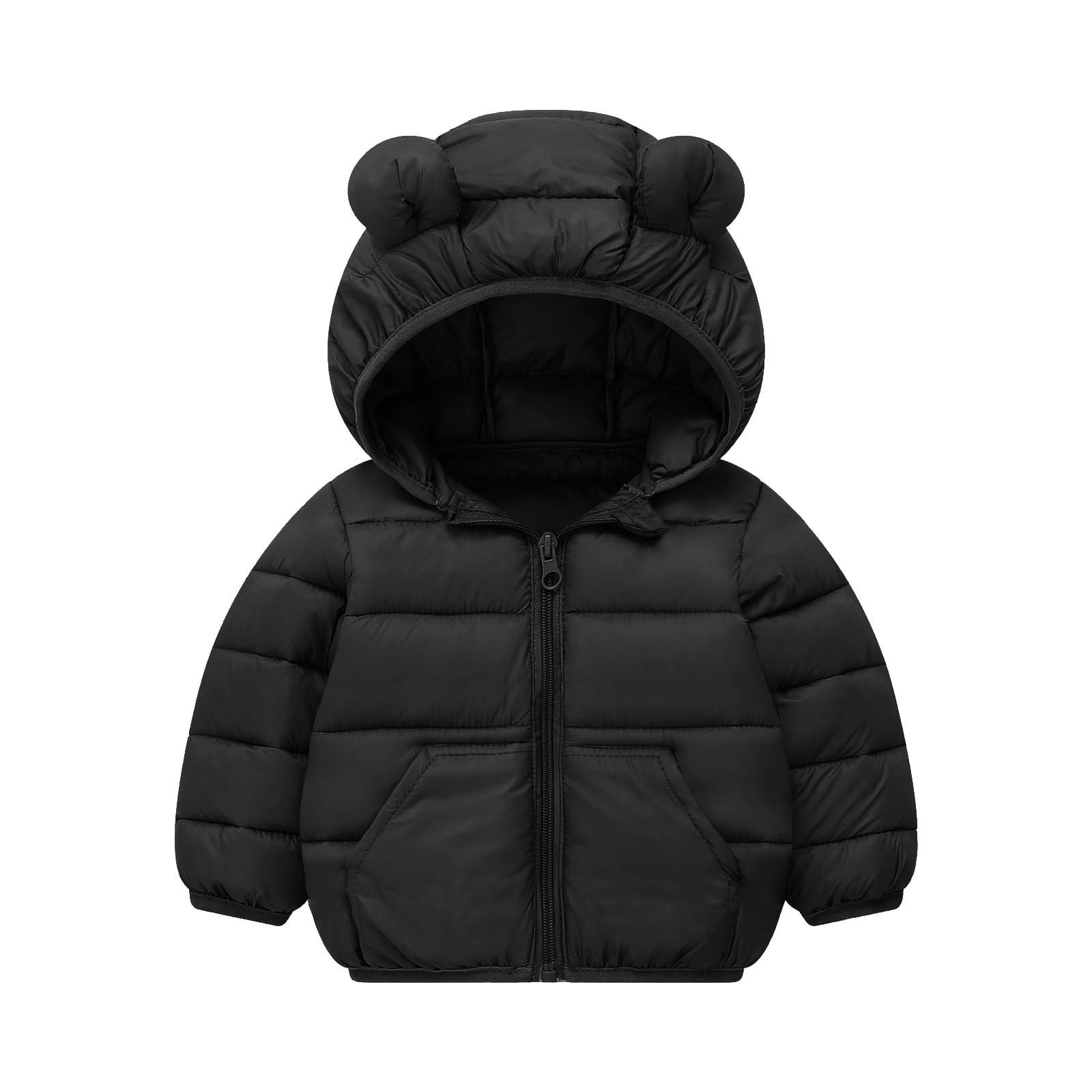 Cute Winter Down Coats for Kids Baby Boys Girls Ultra Light Puffer Padded Jacket Bear Hoods ...