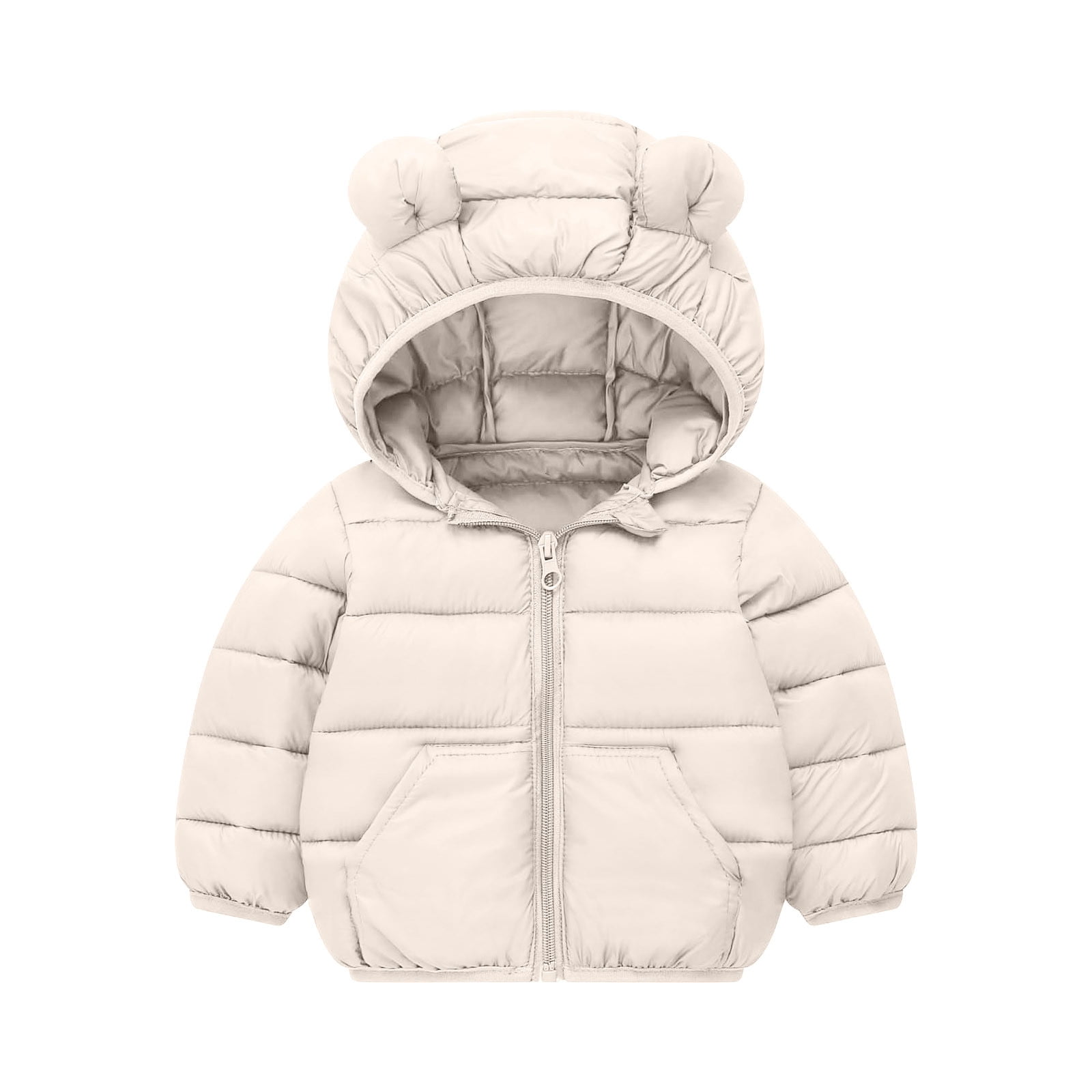 Cute Winter Down Coats for Kids Baby Boys Girls Ultra Light Puffer Padded Jacket Bear Hoods ...